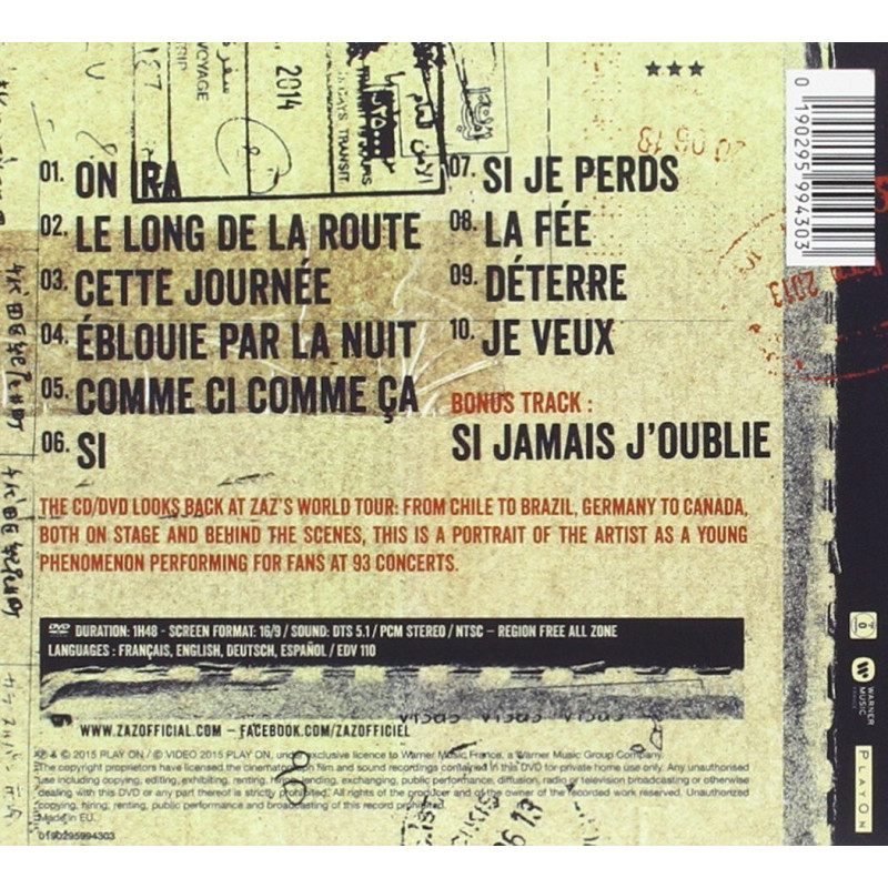 Zaz - Cd+Dvd Sur La Route! - Cd+Dvd
