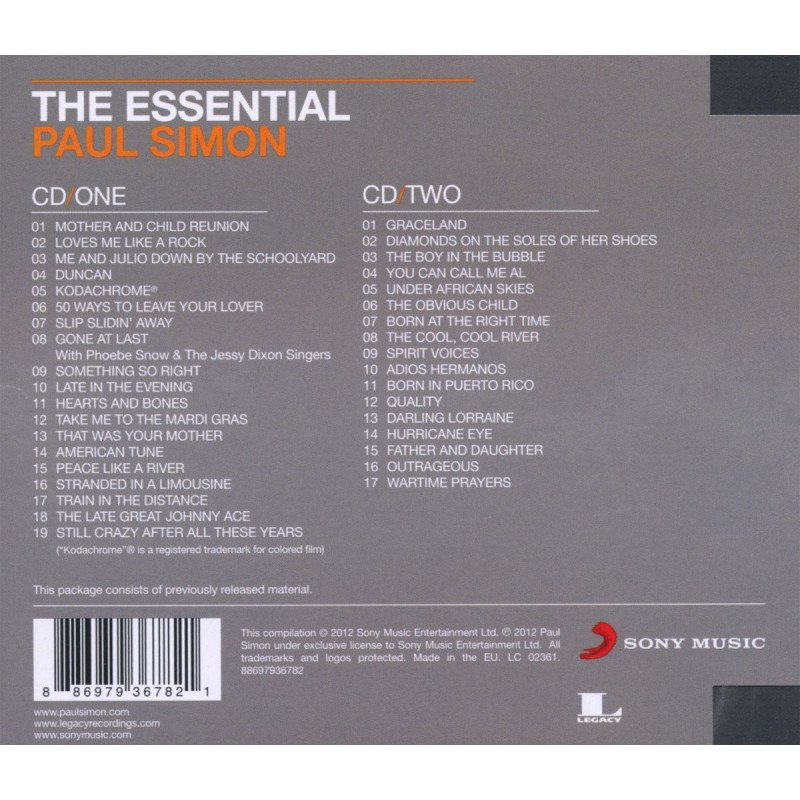 Paul Simon - Cd The Essential Paul Simon ( 2 Cds)